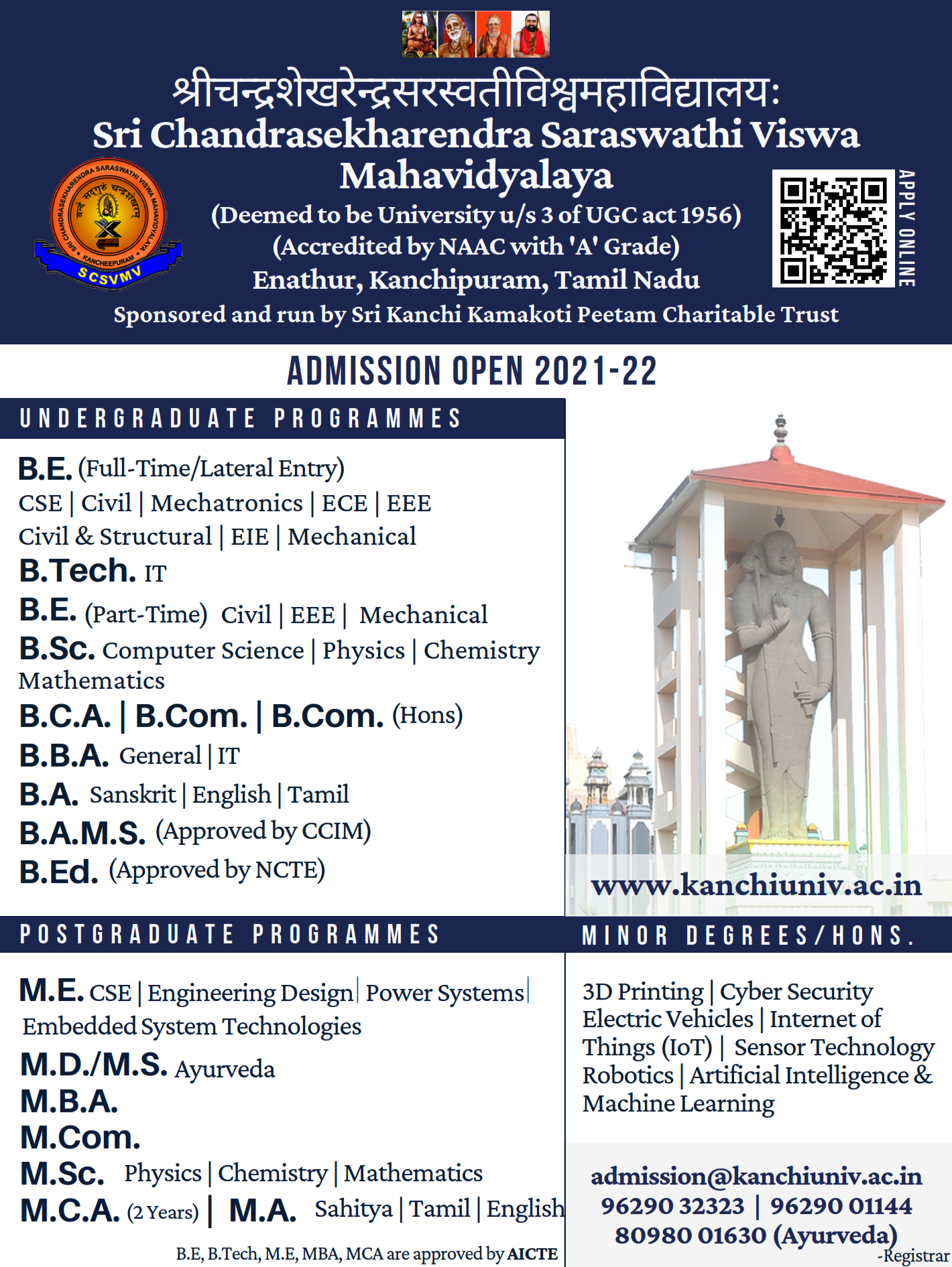 Admission - SCSVMV Deemed to be University