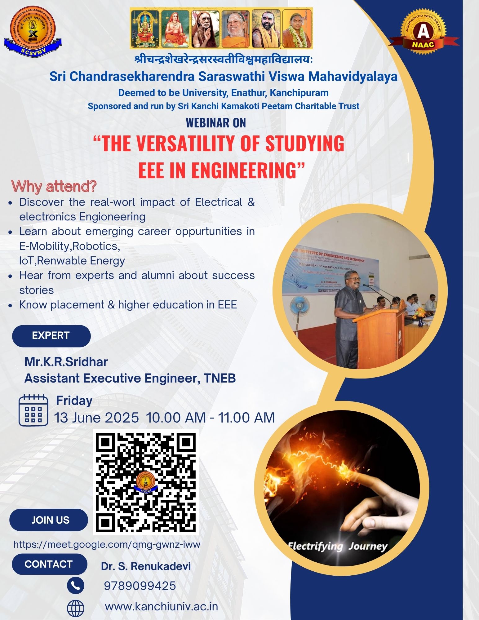 Webinar on “The Versatility of Studying EEE in Engineering” - SCSVMV ...